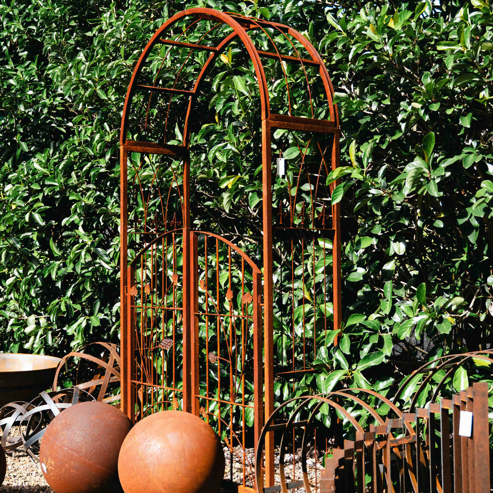 Garden Arch with Gate Leaf Motif